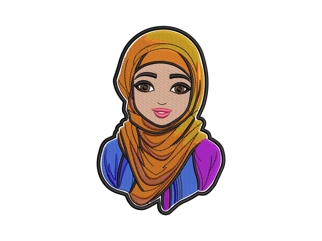 Machine Embroidery Design, Cute Muslim Girl - 4, 5, 6 Inch - Etsy