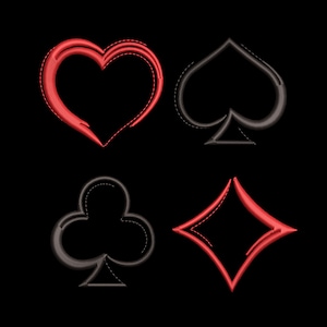 Machine Embroidery Design, Playing Cards Suits, Decks Designs, Set 4 ...
