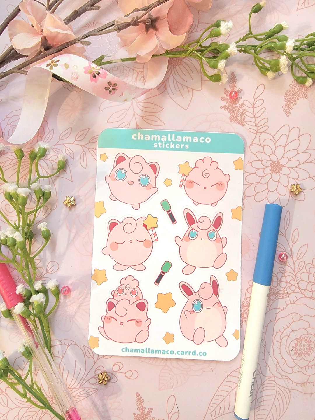 Jigglypuff Sticker Sheet Pokemon Jigglypuff Igglybuff Wigglytuff ...
