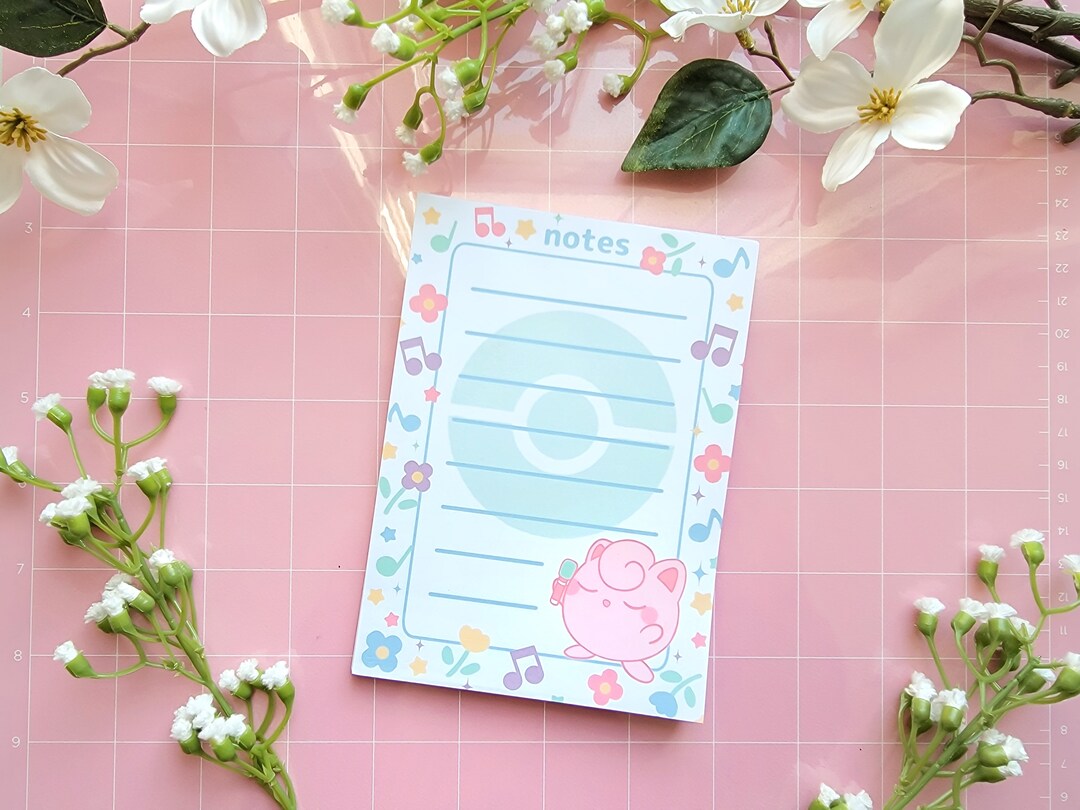 Pokemon Memopad 40 Sheets Notepad Jigglypuff Memopad PKMN Notepad ...