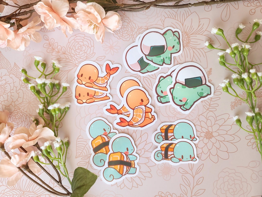 Pokemon Stickers PKMN Stickers Charmander Bulbasaur Squirtle Stickers ...