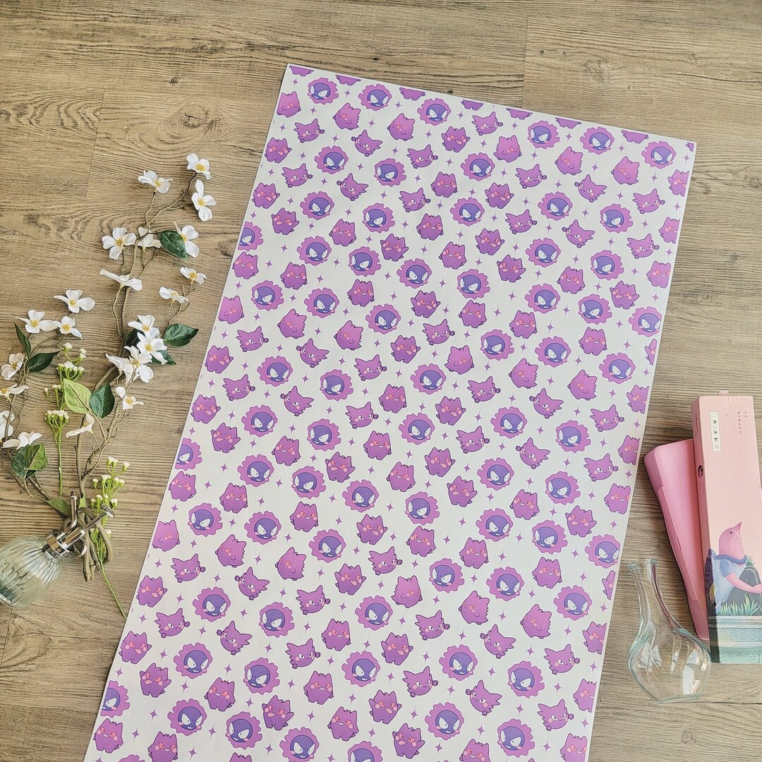 Pokemon Gift Wrap Full Roll Gengar Ghastly Haunter PKMN Wrapping Paper ...