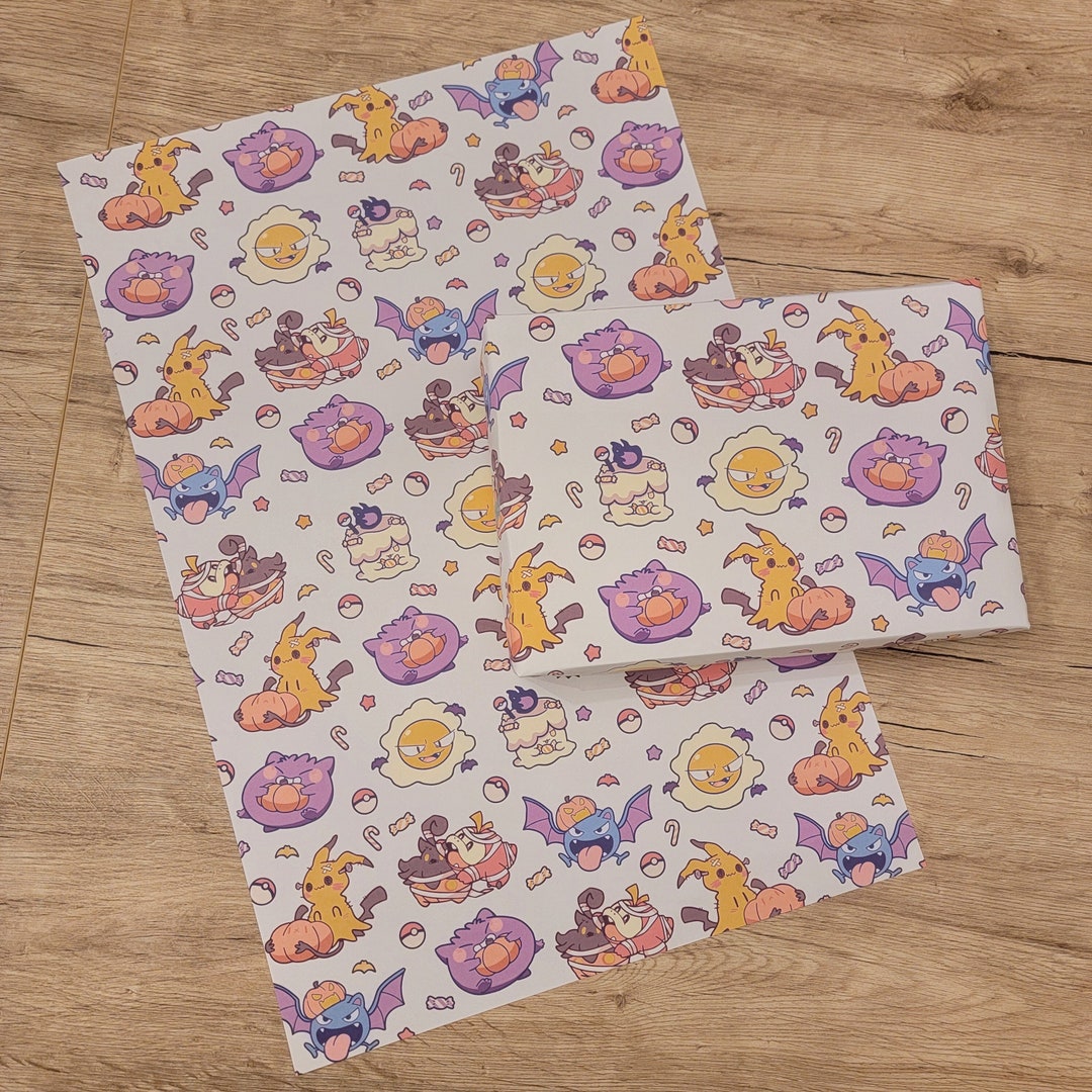 Pokemon Halloween Gift Wrap Sheet | Wrapping Sheets | Wrapping Sheets ...