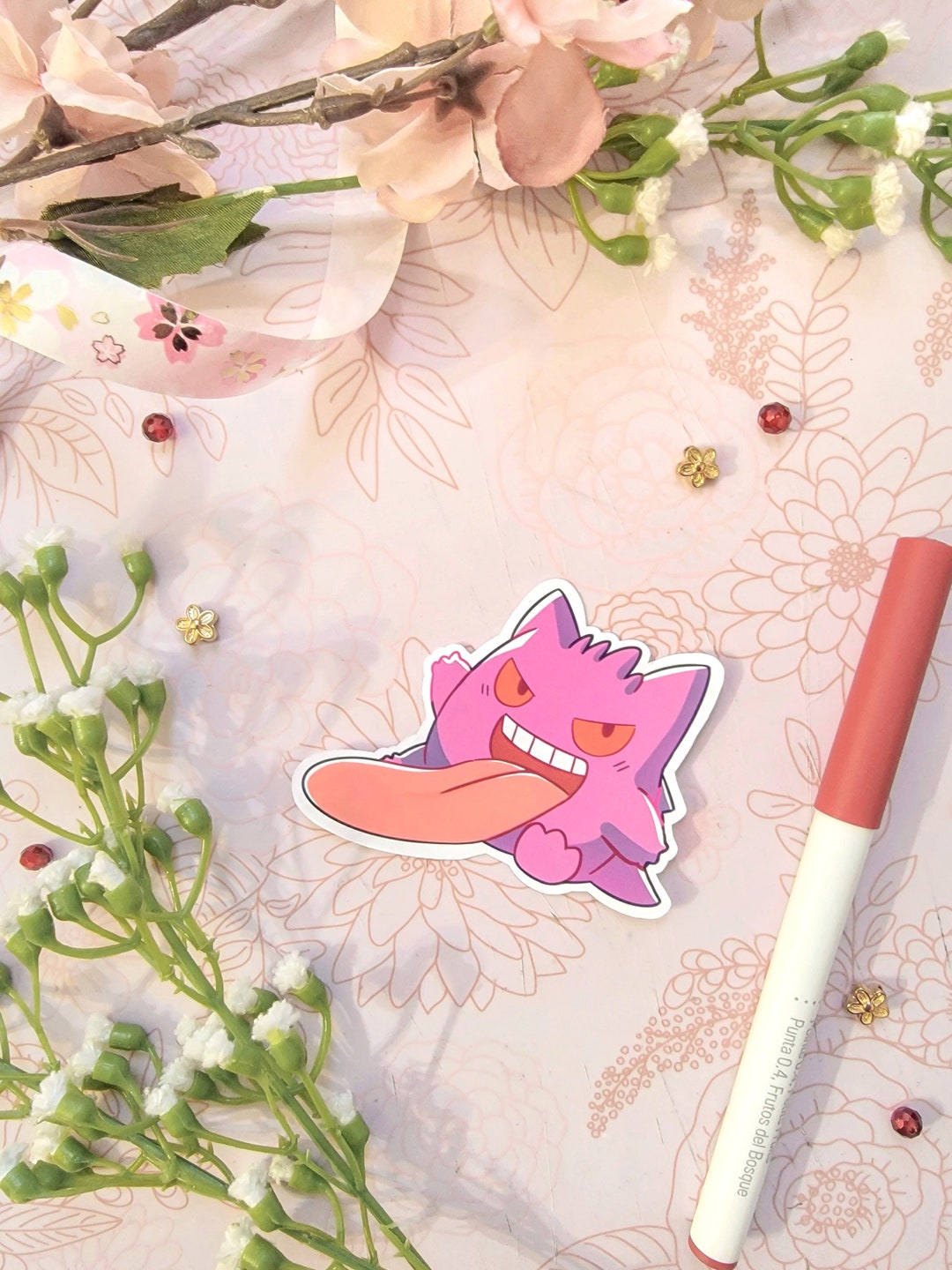 Gengar Sticker Pokemon Stickers Ghost Type Pokemon High Quality Glossy ...