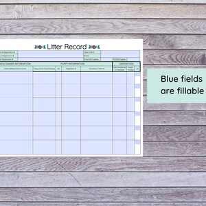 Puppy Litter Record - AKC - Breeder Forms - Etsy