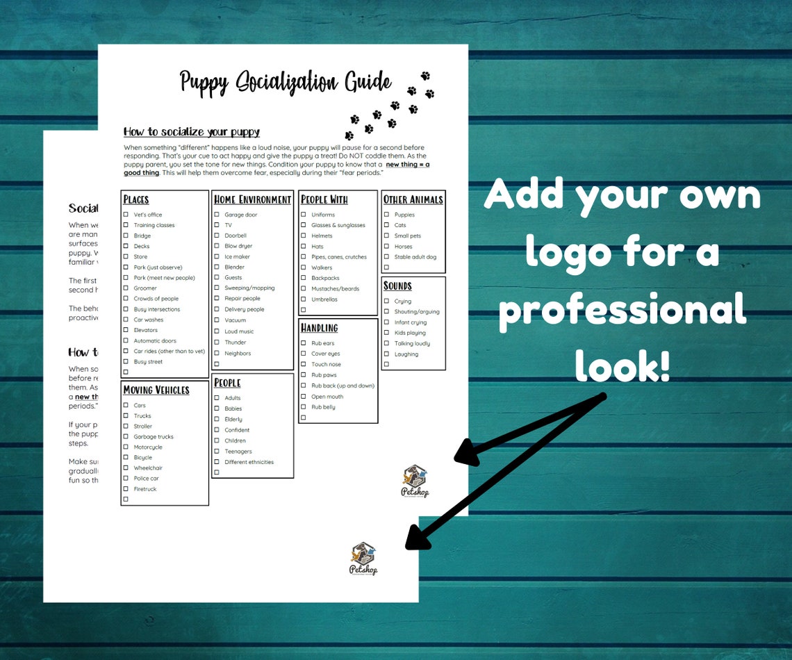 Puppy Socialization Guide/handout/checklist - Etsy