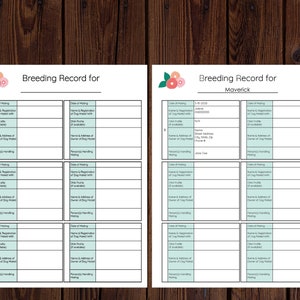 Dog Ownership Record and Breeding Records - AKC - Etsy