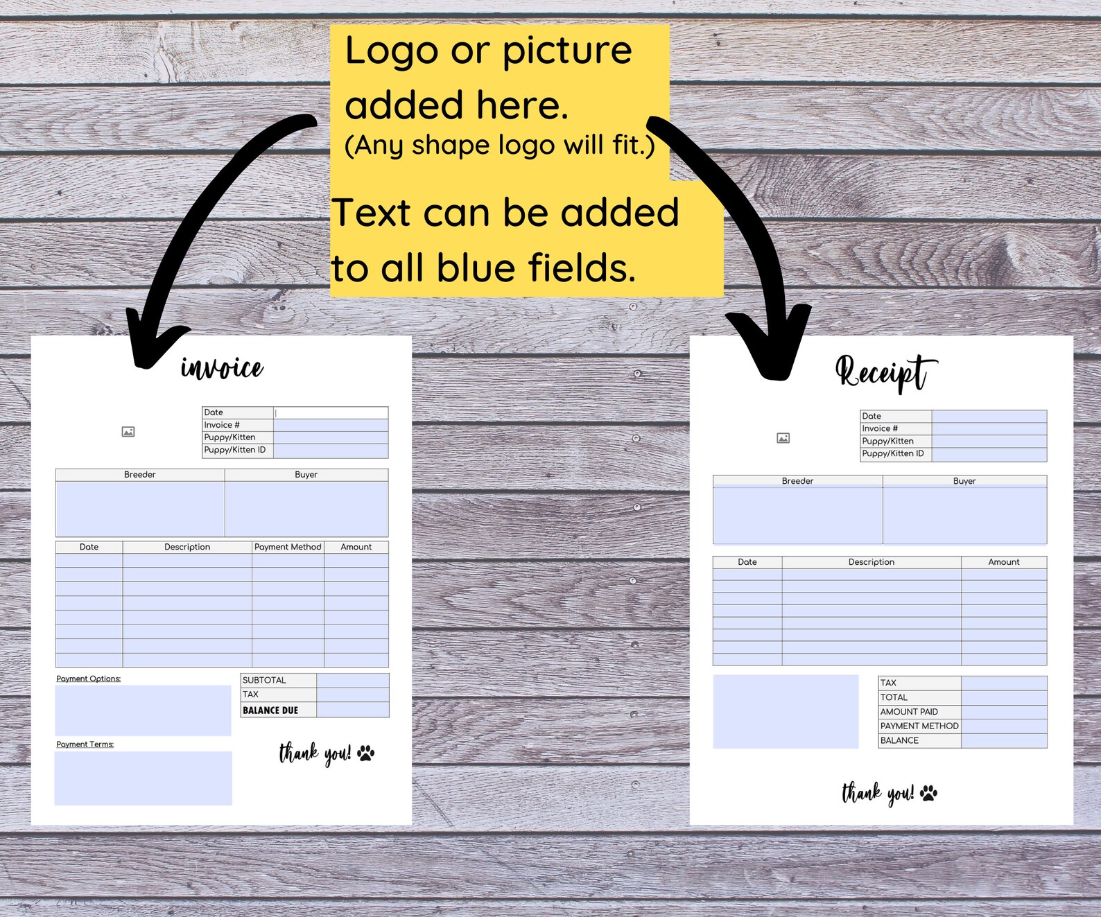 Breeder Invoice Fillable Printable Selling a Puppy or - Etsy