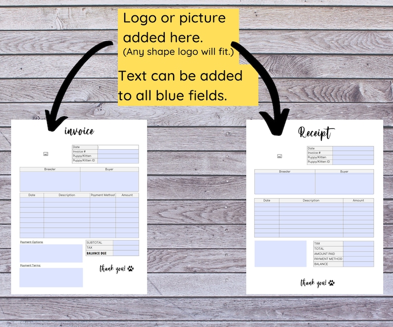 Breeder Invoice - Fillable, Printable - Selling a Puppy or Kitten - Etsy