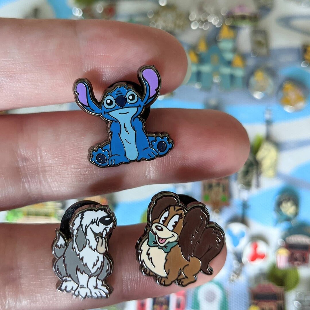 Teenie Weenie Pins Stitch, Little Mermaid Max, Minnie's Fifi 0.75" Hard ...