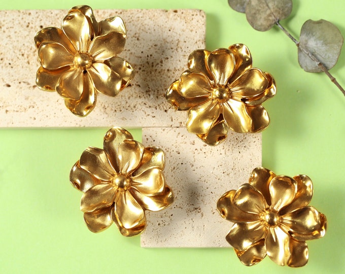 Beautiful Gold Brass Camelia Flower Cabinet Handle/brass Flower Shaped Drawer Pull/gold Brass ...