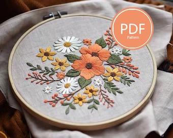 Pdf Flower Embroidery | Etsy