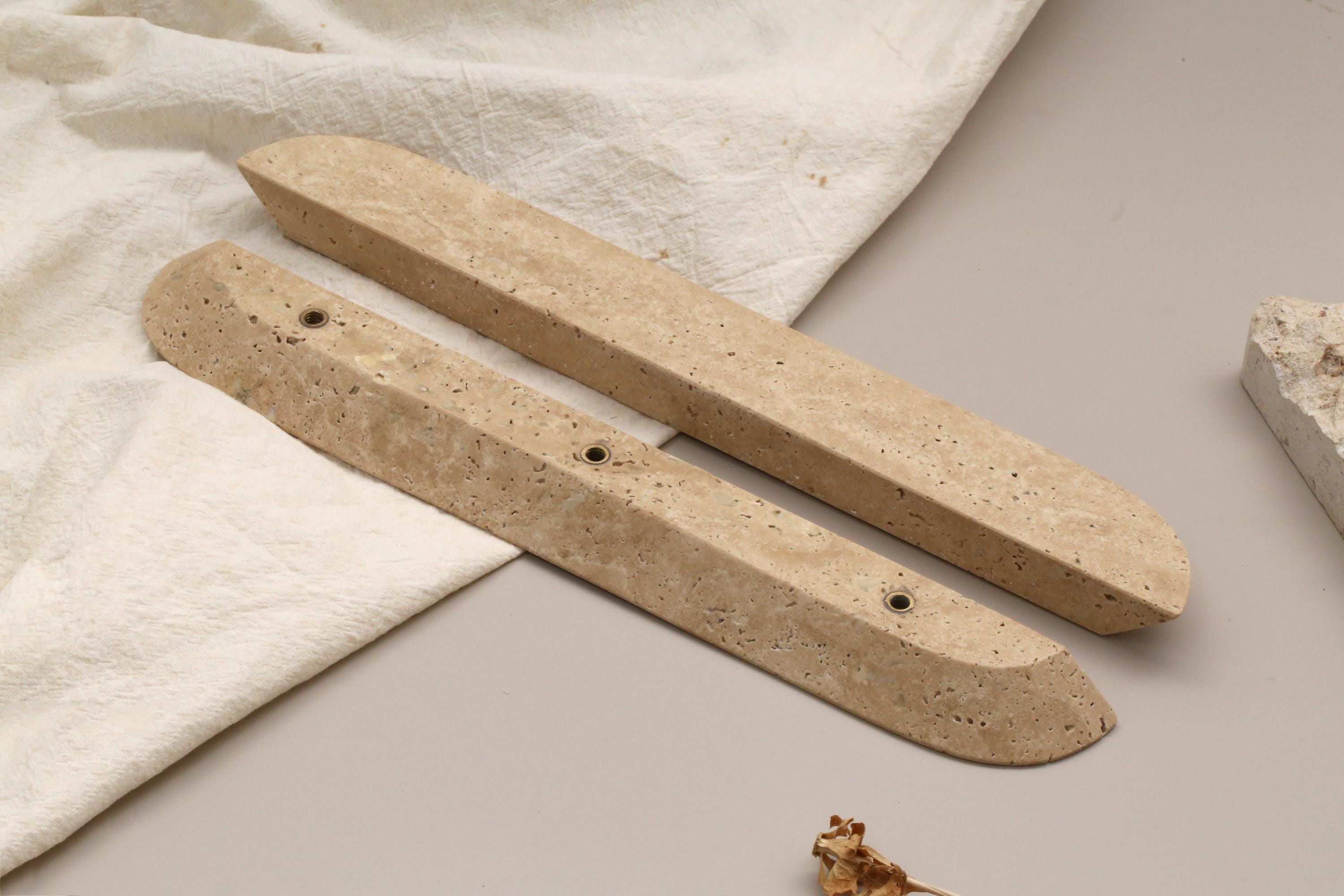 Boho Travertine Arch Cabinet Drawer Knobs Handles Pulls Natural Marble ...