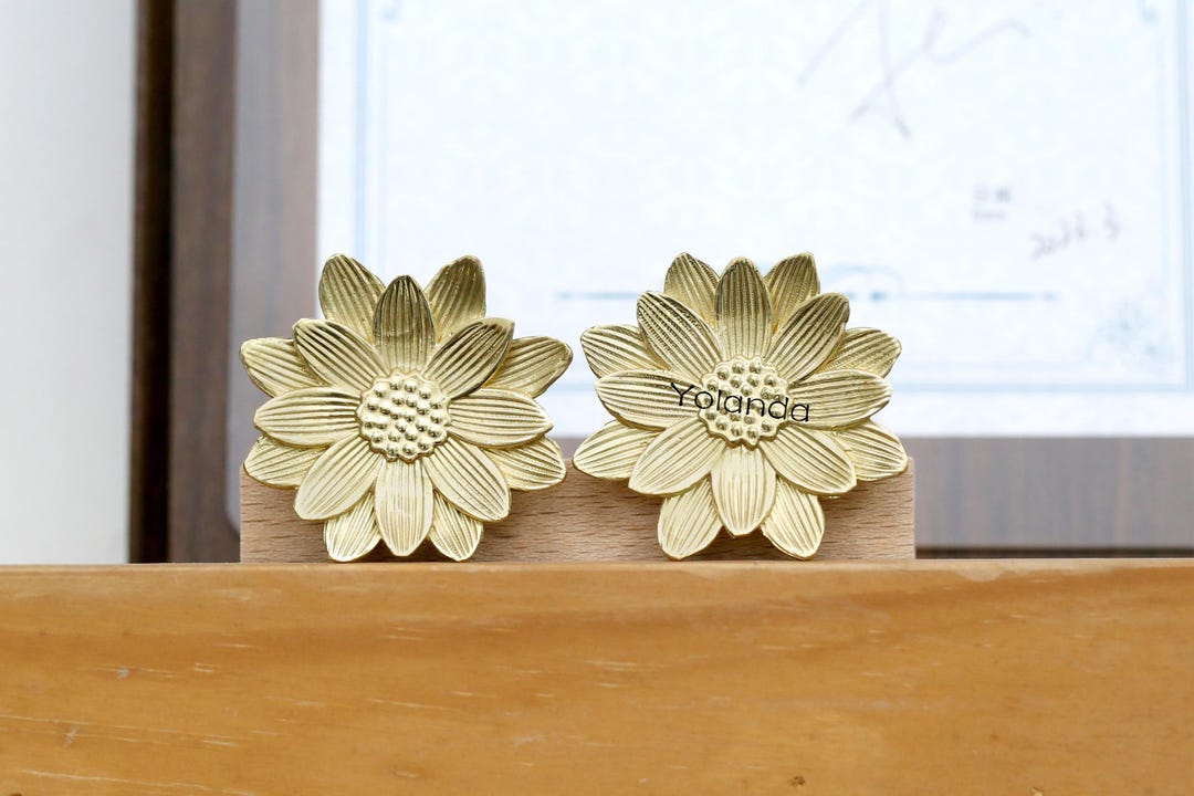 Flower Brass Cabinet Handles Pull Lotus Flower Brass Drawer Door ...
