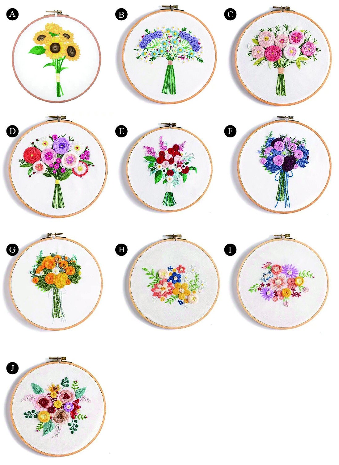 Sunflower Embroidery Kit for Beginner, Beginner Kit, Embroidery Pattern ...
