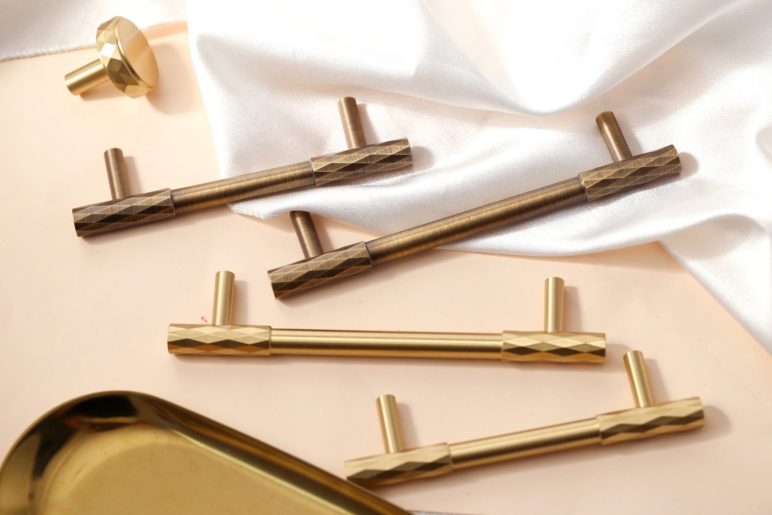 Diamond Shaped Cabinet Handles Pulls Aged Brass Rhombic Handles Drawer ...