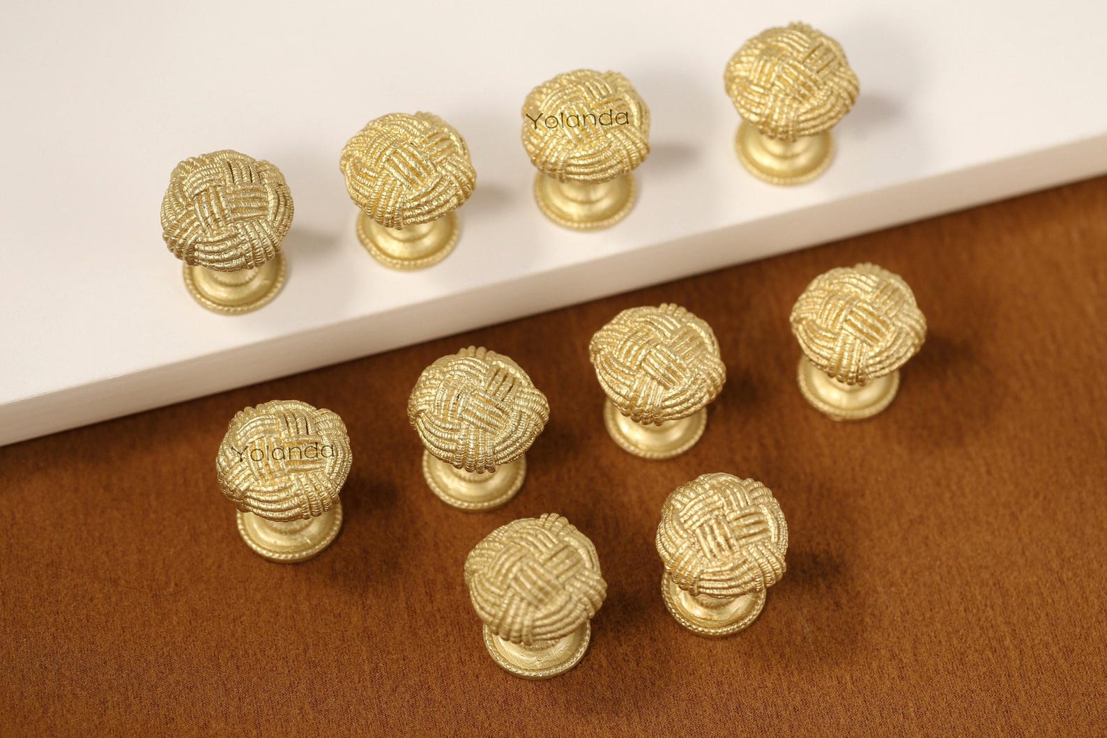 Gold Silver Knots Brass Dresser Knobs Handles Gold Rope Knot Cabinet ...