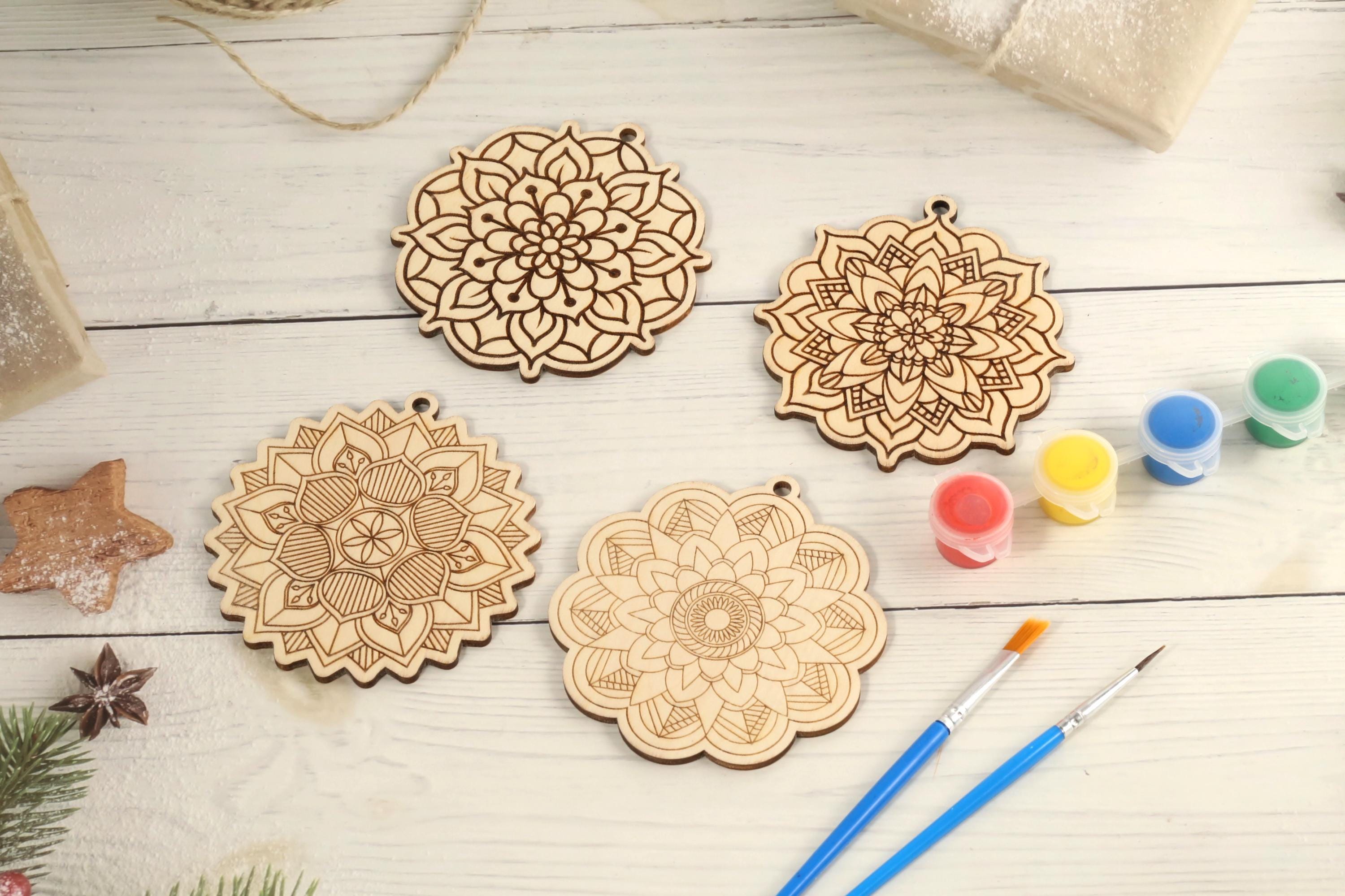 Mandalas Coaster Painting Kit, Wooden Coaster Paint Kits for Adults ...