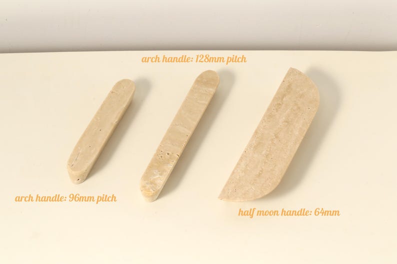 Boho Travertine Arch Cabinet Drawer Knobs Handles Pulls Natural Marble ...