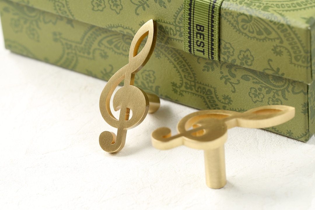 Music Notes Drawer Handle Pull, Gold Brass Dresser Wardrobe Handle ...