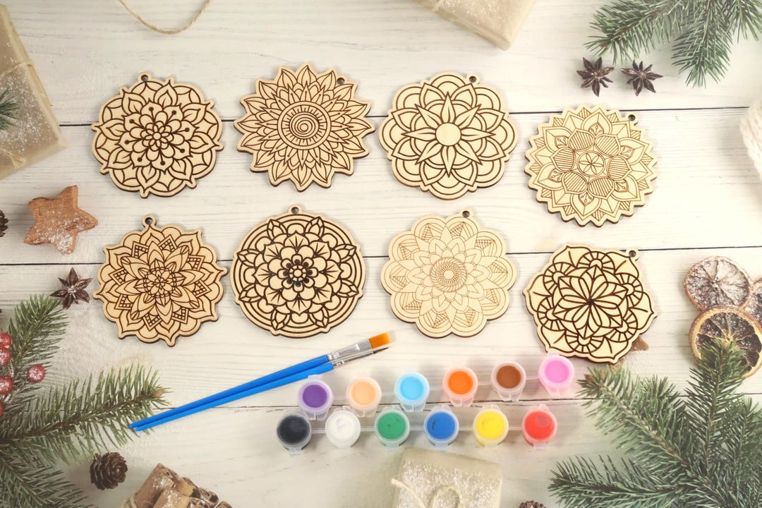 Mandalas Coaster Painting Kit, Wooden Coaster Paint Kits for Adults ...