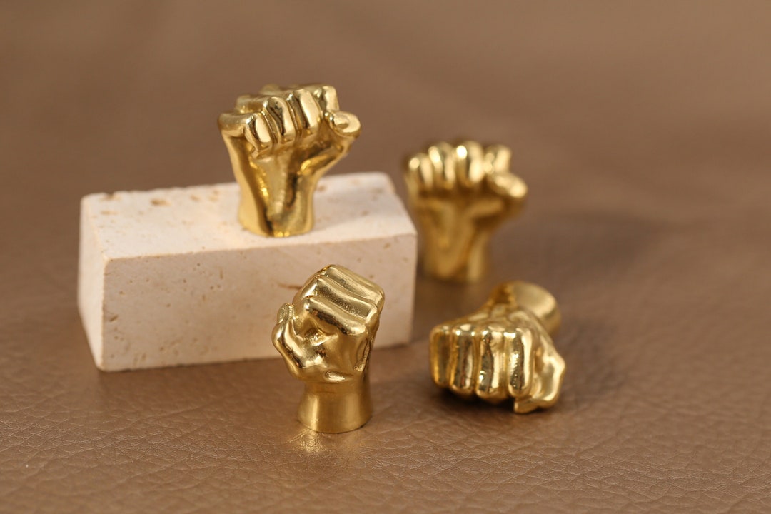 Fist Cabinet Knobs, Hand Solid Brass Drawer Pull Wardrobe Handle Pulls ...