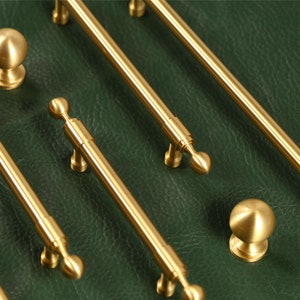 Solid Brass Cabinet Handles Knobs, Modern Drawer Handle Pull Knobs Wardrobe Handle Pulls, Laser ...