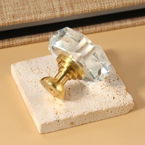 Clear Acrylic Brass Drawer Knobs Handles, Acrylic Dresser Knob Pulls ...