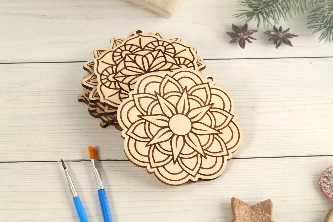 Mandalas Coaster Painting Kit, Wooden Coaster Paint Kits for Adults ...