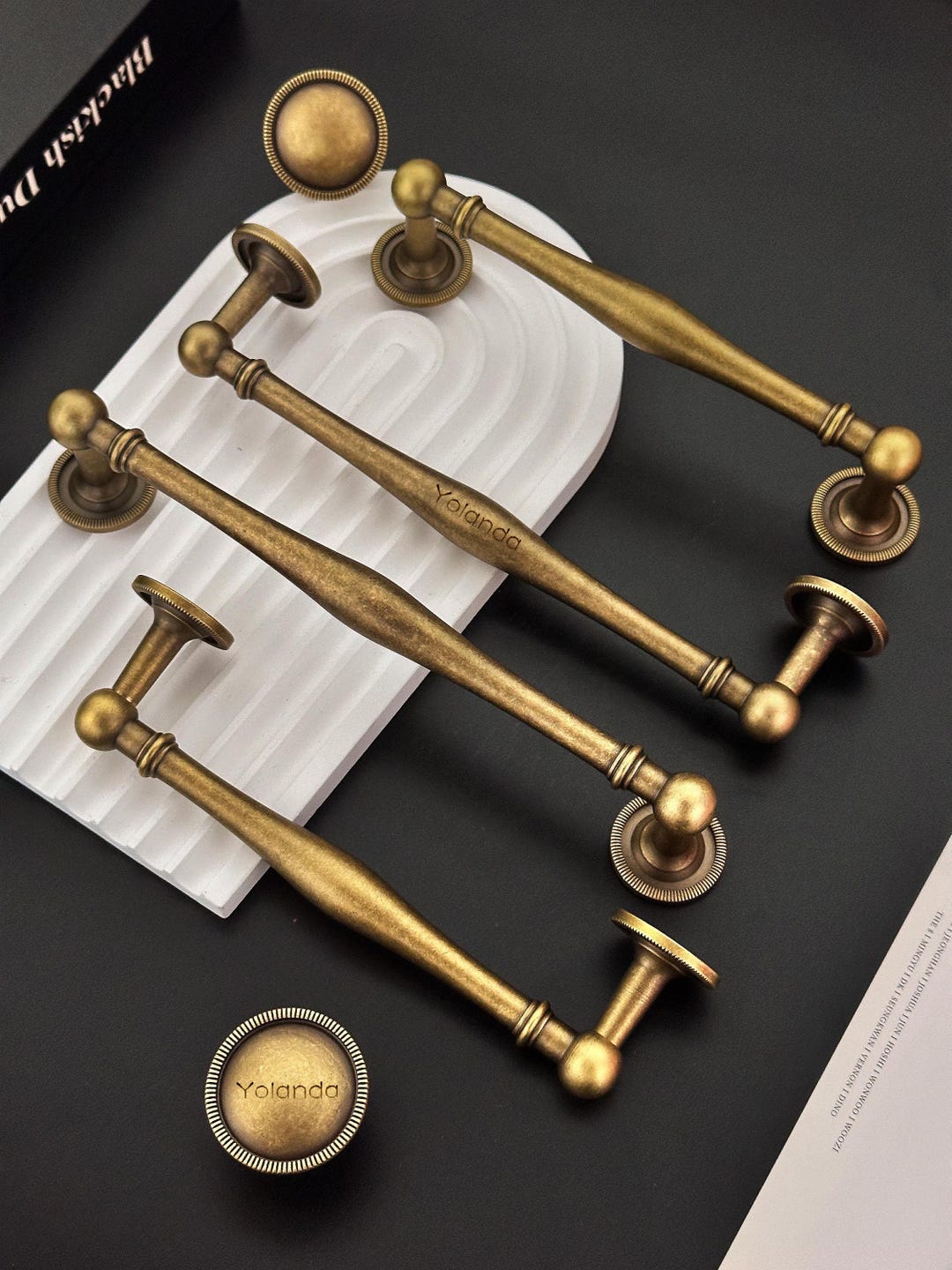 Medieval Style Cabinet Cupboard Handles, Aged Brass Cabinet Handles ...