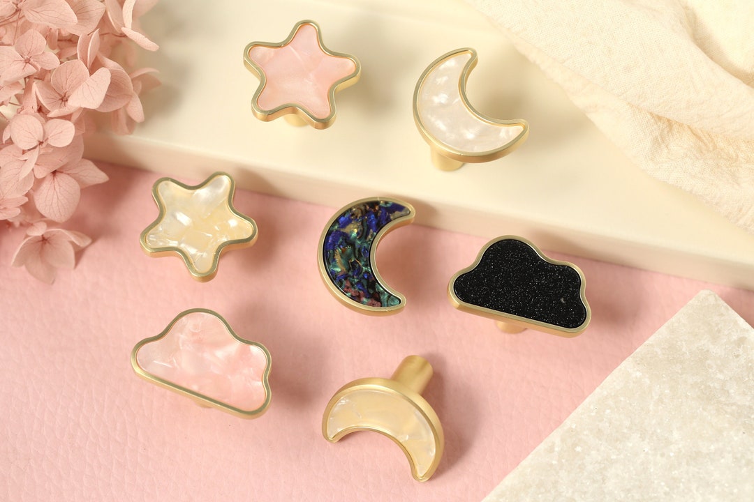 Clouds Star Moon Drawer Knobs Handles, Nursery Room Knobs Cabinet ...