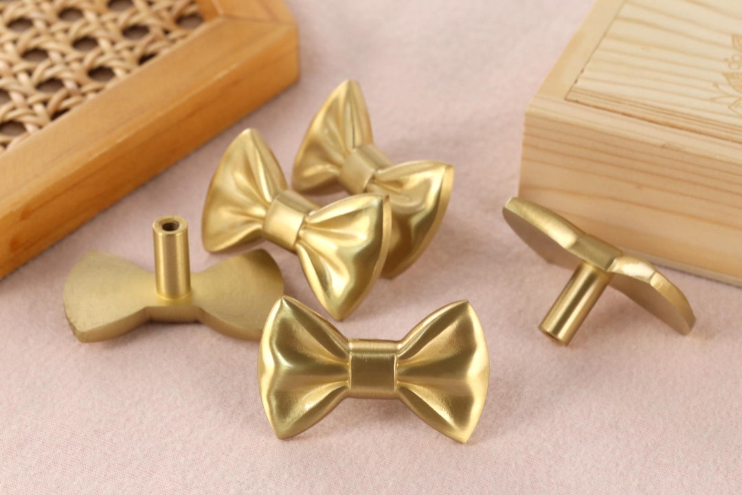 Elegant Brass Bow Cabinet Knobs Drawer Handle Pull Wardrobe Handle ...