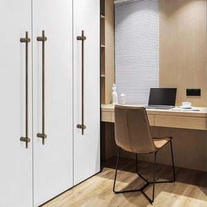 Adjustable Long Cabinet Pulls Knobs Bar Handles Brass Drawer Dresser ...