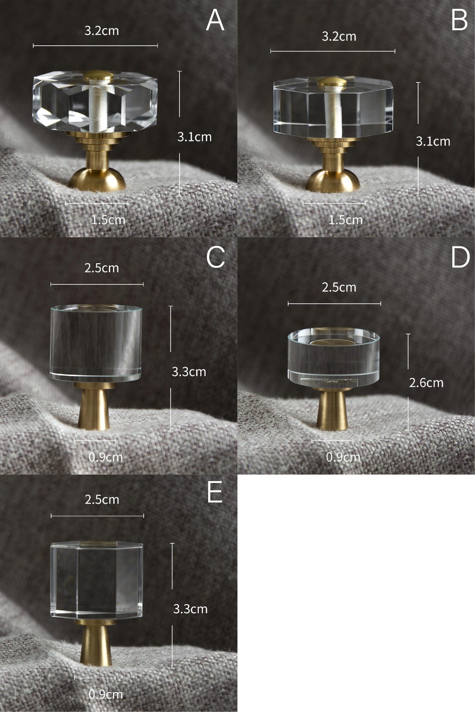 Clear Acrylic Brass Drawer Knobs Handles, Acrylic Dresser Knob Pulls ...