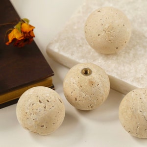 Natural Travertine Brass Base Cabinet Cupboard Handles Pulls Knobs Stones Drawer Knobs Handles ...