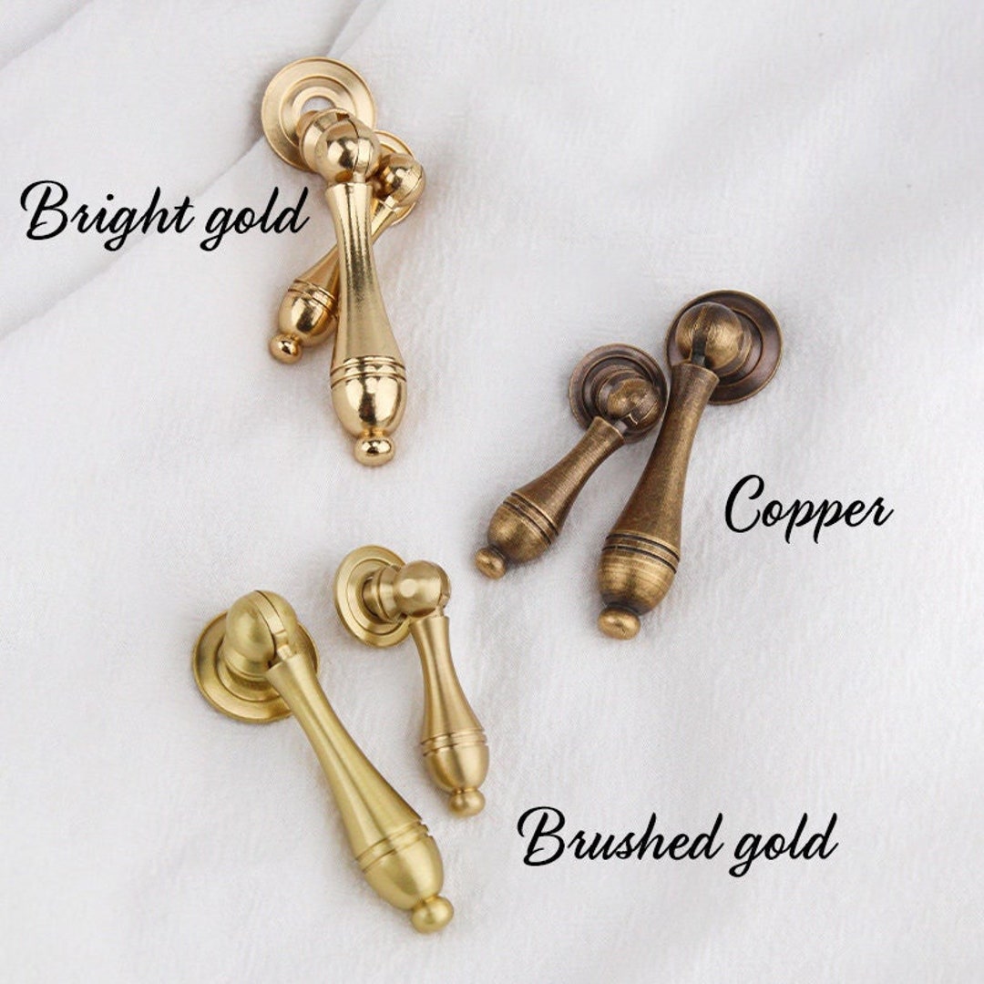Copper Cabinet Drop Knobs, Vintage Brass Pendant Knobs Pendant Drawer ...