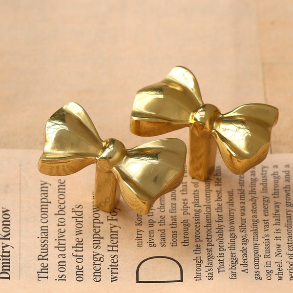 Gold Bow Knobs - Etsy