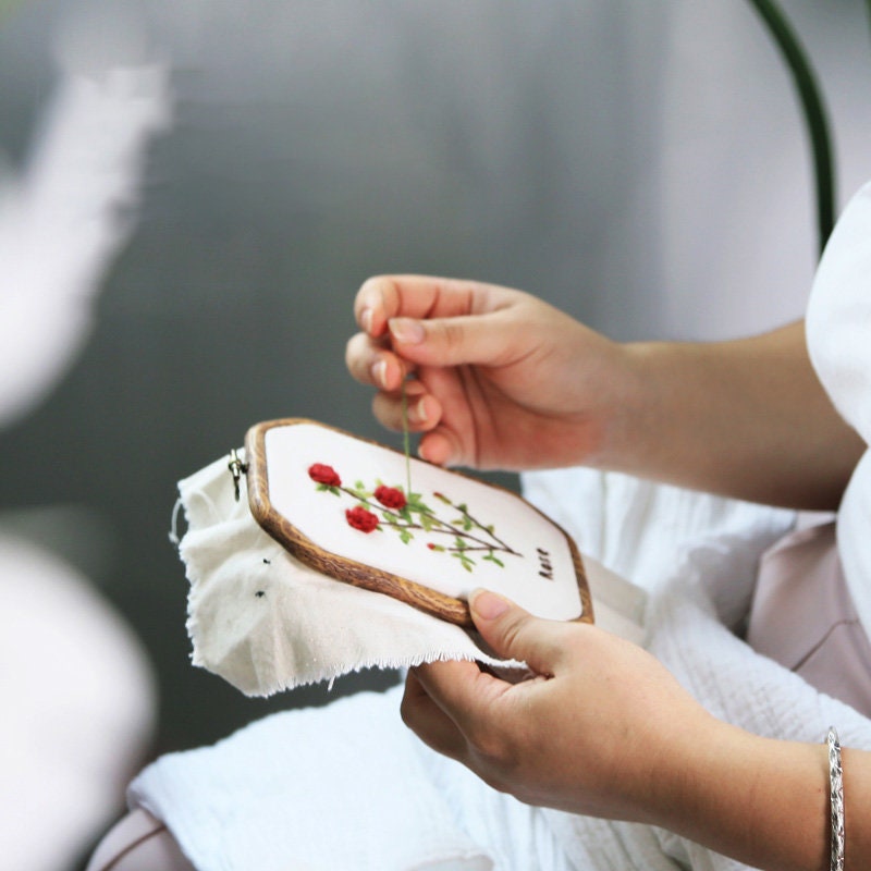 Rose Embroidery Kit Beginner Embroidery Kit Modern Sunflower | Etsy