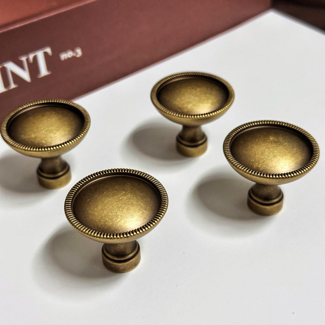 Medieval Style Cabinet Cupboard Handles, Aged Brass Cabinet Handles ...