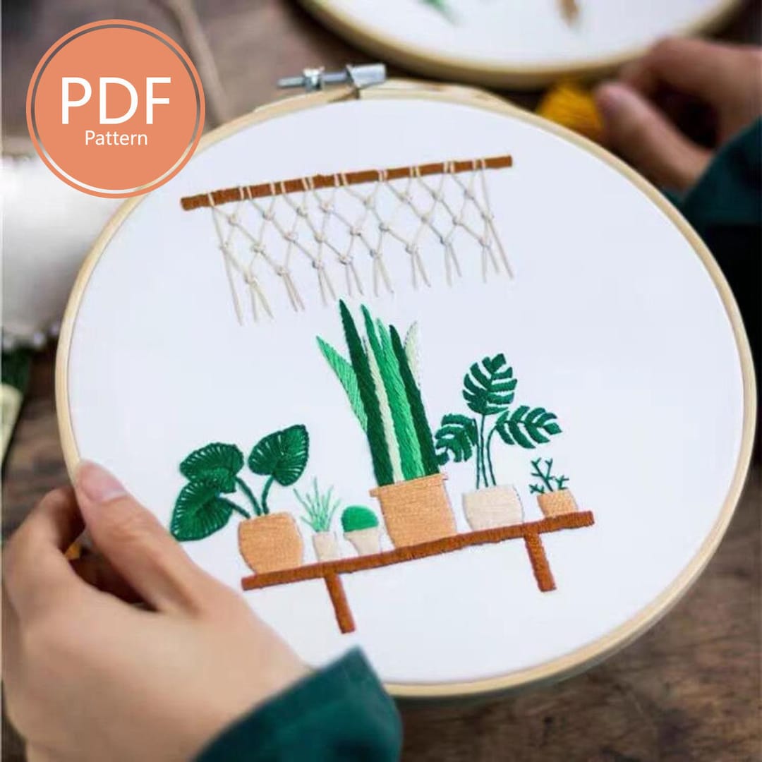 Embroidery Pattern PDF Plant Embroidery Pattern Download - Etsy
