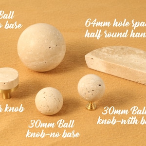 Natural Travertine Brass Base Cabinet Cupboard Handles Pulls Knobs ...
