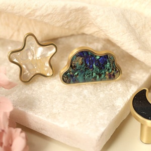 Star Moon Clouds Cabinet Knobs, Nursery Room Knobs Drawer Handle Pull Wardrobe Handle Pulls ...