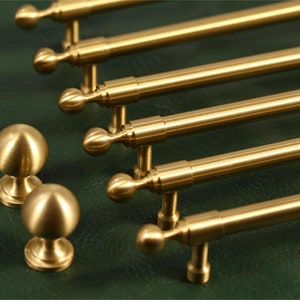 Solid Brass Cabinet Handles Knobs, Modern Drawer Handle Pull Knobs Wardrobe Handle Pulls, Laser ...