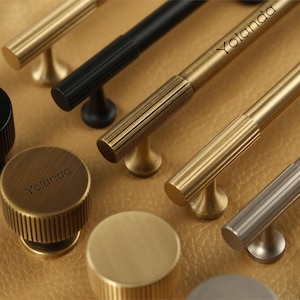 Gold Boho Striped Brass Handles, Aged Brass Cabinet Handles Pull, Drawer Pulls Knobs Handles ...