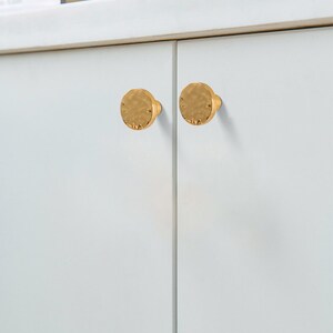 Mirror Silver Drawer Handles Pulls Knobs Hammered Brass Cabinet Dresser ...