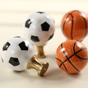 Basketball Cabinet Knobs Pull Football Soccer Drawer Dresser Knobs ...