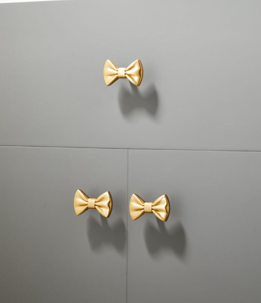 Elegant Brass Bow Cabinet Knobs Drawer Handle Pull Wardrobe Handle ...