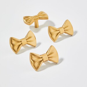 Elegant Brass Bow Cabinet Knobs Drawer Handle Pull Wardrobe Handle ...