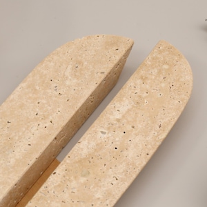 Natural Travertine Brass Base Cabinet Cupboard Handles Pulls Knobs ...