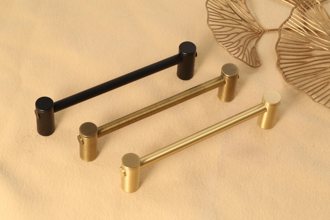 Adjustable Long Cabinet Pulls Knobs Bar Handles Brass Drawer Dresser ...